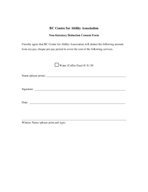 Fillable Online 11-Non-Statutory Deduction Consent Form Fax Email Print ...