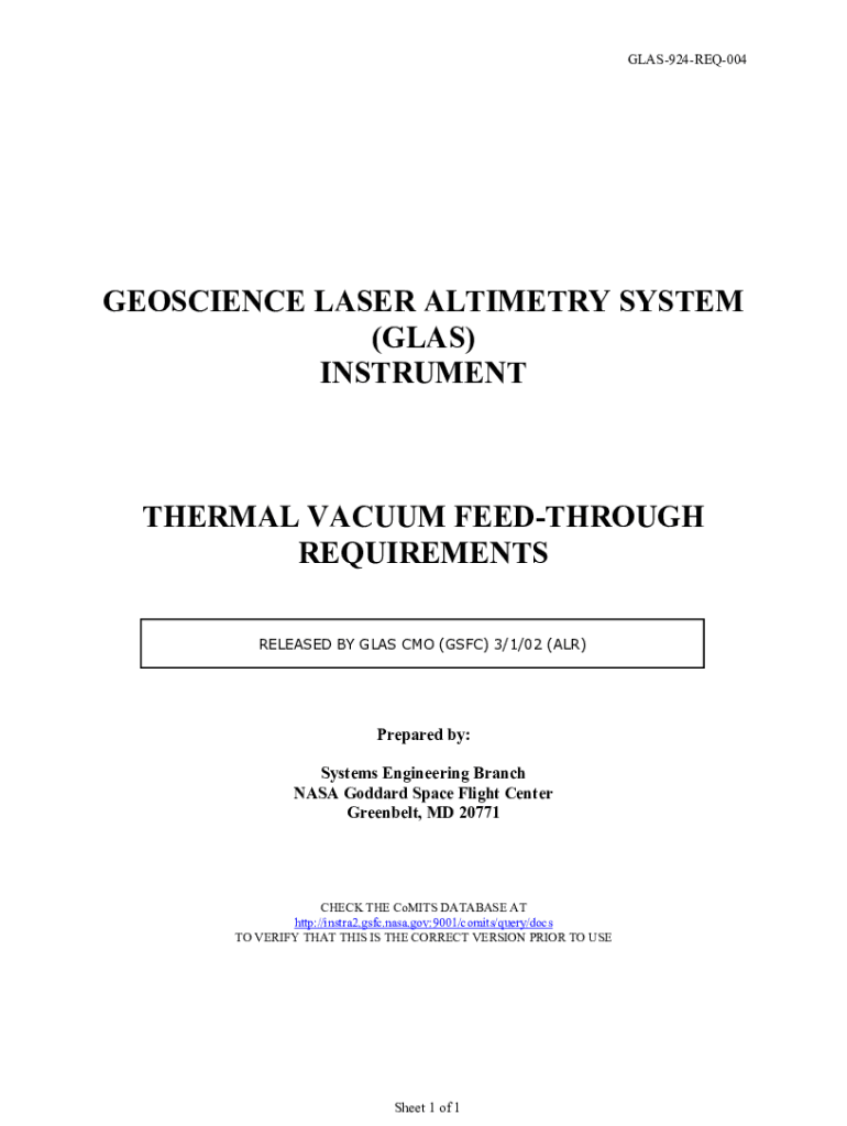 Fillable Online The Geoscience Laser Altimeter System (GLAS) Website ...