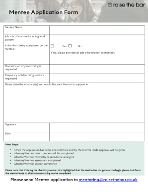 Fillable Online Mentor and Mentee: Roles and Expectations Fax Email ...