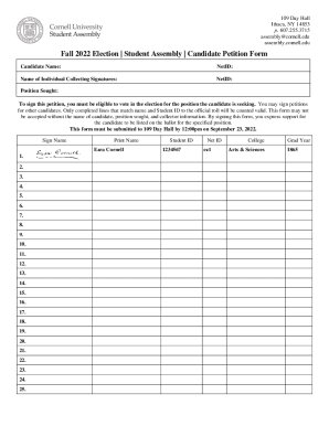 Fillable Online SA SP 22 Election Candidate Petition Form Fax Email ...