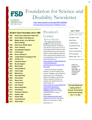 Fillable Online Foundation for Science and Disability (FSD) Fax Email ...