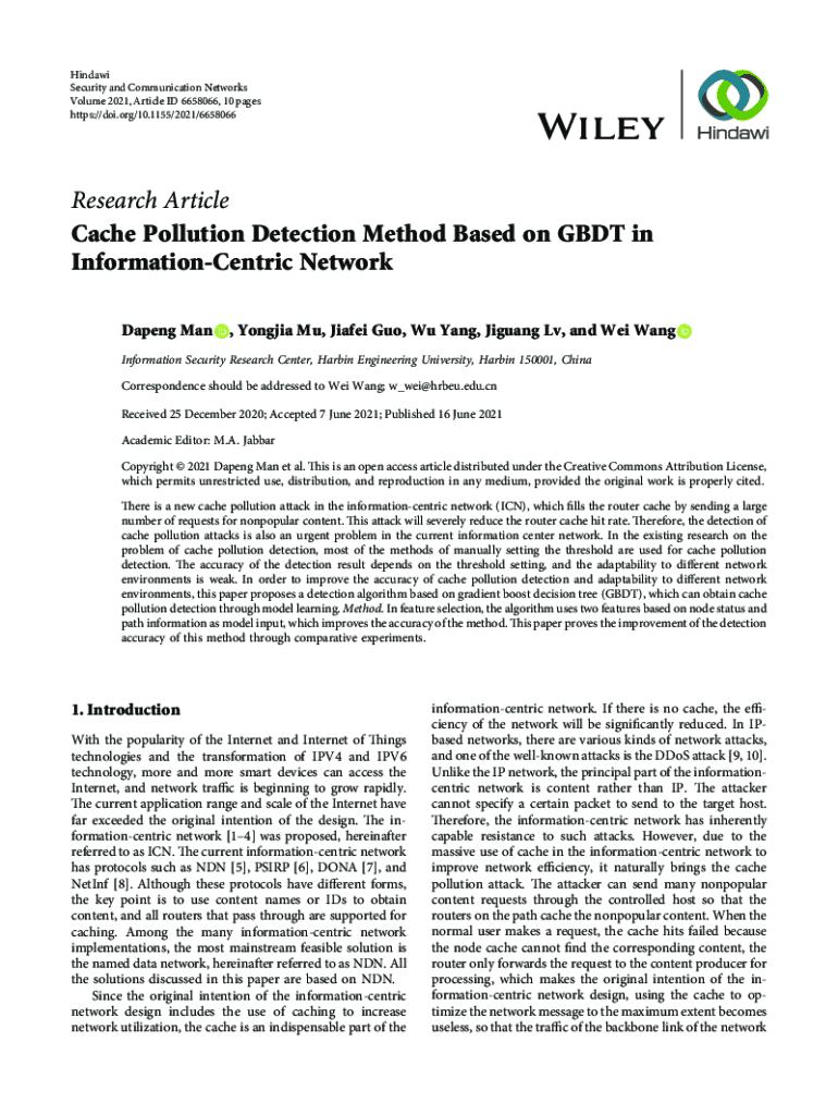 Fillable Online Cache Pollution Detection Method Based on GBDT in ... Fax Email Print - pdfFiller