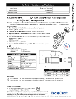 Fillable Online 1/2 in. Cold Expansion Barb x 1/4 in. Comp 1/4-Turn ...