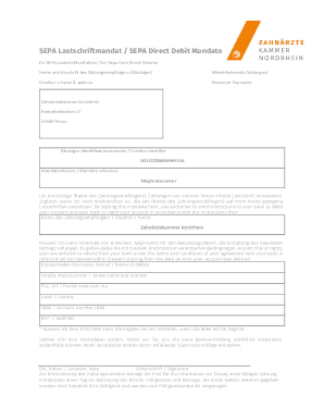 Ausfüllbar Online SEPA Direct Debit Mandate for foreign bank accounts ...