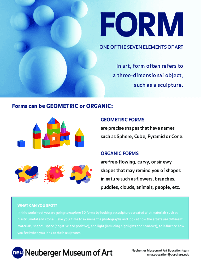 Fillable Online Forms can be GEOMETRIC or ORGANIC: In art, form often ...