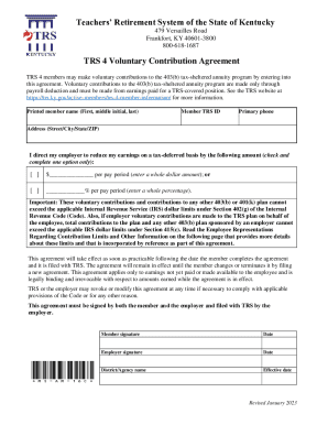 Fillable Online TRS 4 Voluntary Contribution Agreement Fax Email Print ...