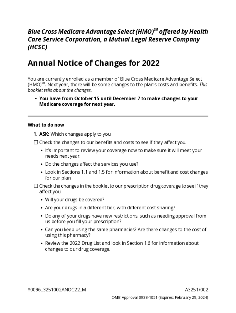 Fillable Online 2022 ANOC - Medicare Advantage Select (HMO) - NM. 2022 ...
