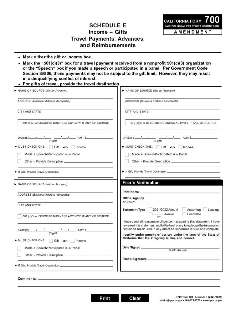 Fillable Online Amendments Form 700 - FPPC Fax Email Print - pdfFiller