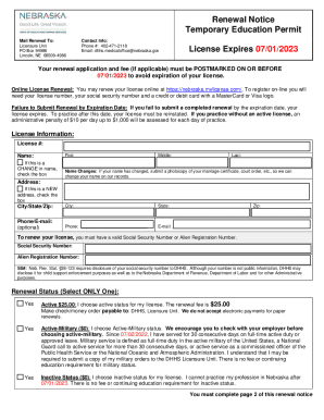 Fillable Online dhhs ne Replacement License, Permit and State ID Cards ...