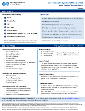 Fillable Online General Eligibility & Benefits Tip Sheet Fax Email Print - pdfFiller