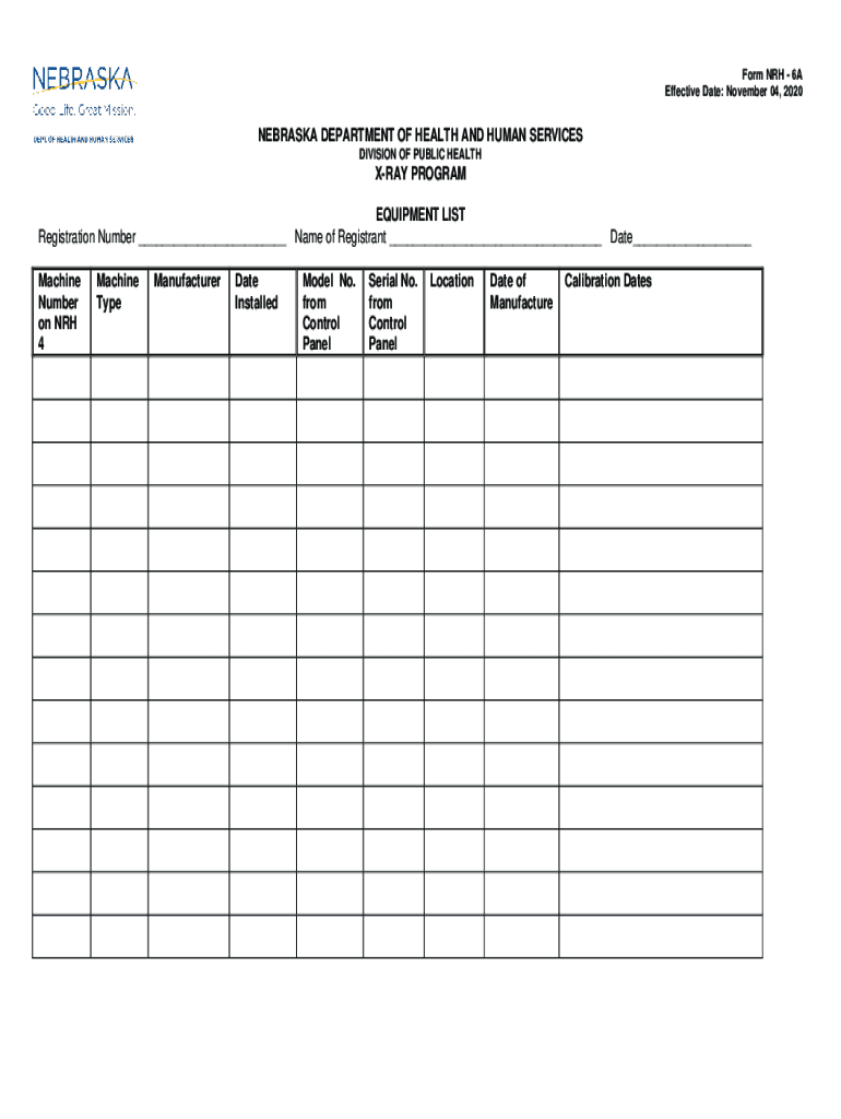 Fillable Online dhhs ne RHB-Withdraw X-ray Machine Facility ...