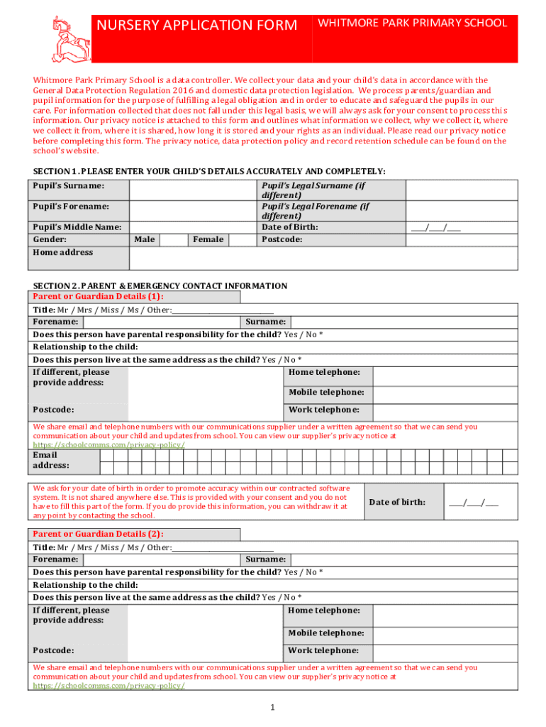 Fillable Online NURSERY APPLICATION FORM ... Fax Email Print - pdfFiller