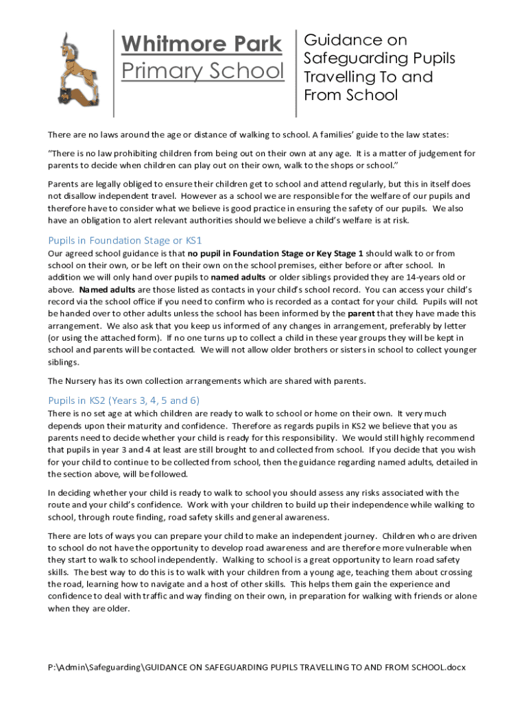 Fillable Online Guidance for schools On the management of pupils ...