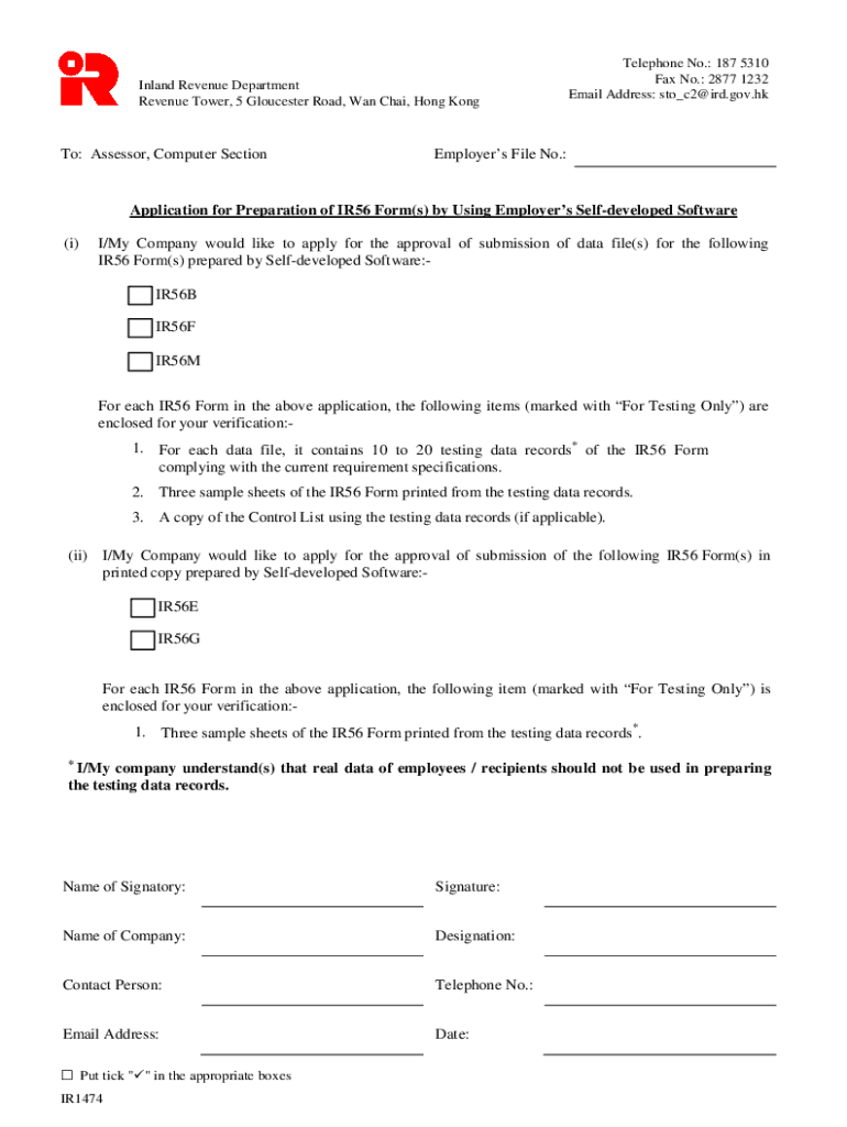 Fillable Online Internal Revenue Department, Government of Hong Kong ...