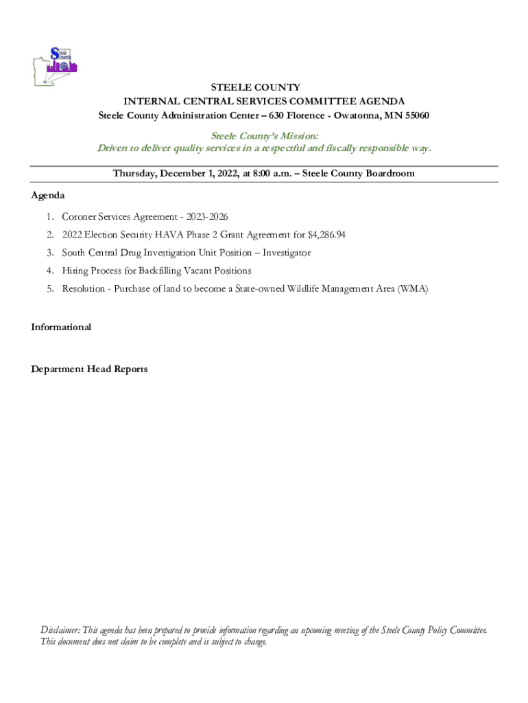 Fillable Online Steele County Boardroom Fax Email Print - pdfFiller