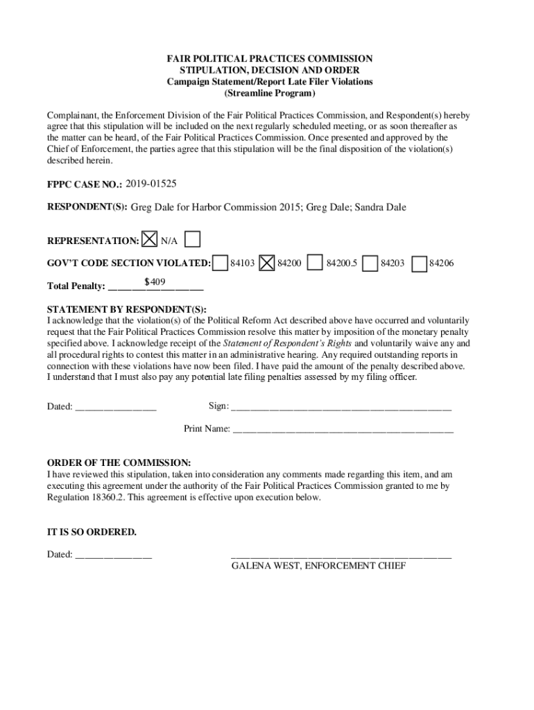 Fillable Online Greg Dale - Stip Fax Email Print - pdfFiller