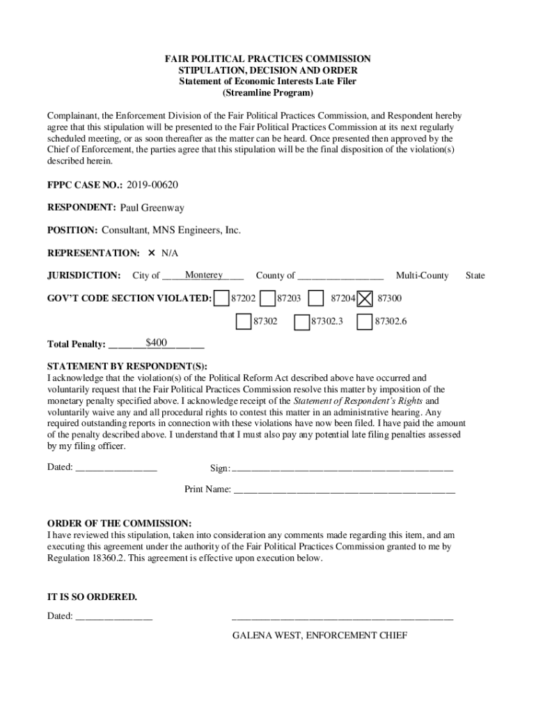 Fillable Online Paul Greenway - Stip Fax Email Print - pdfFiller