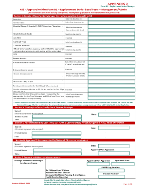 Fillable Online Form B1 Replacement Senior Manager Fax Email Print ...