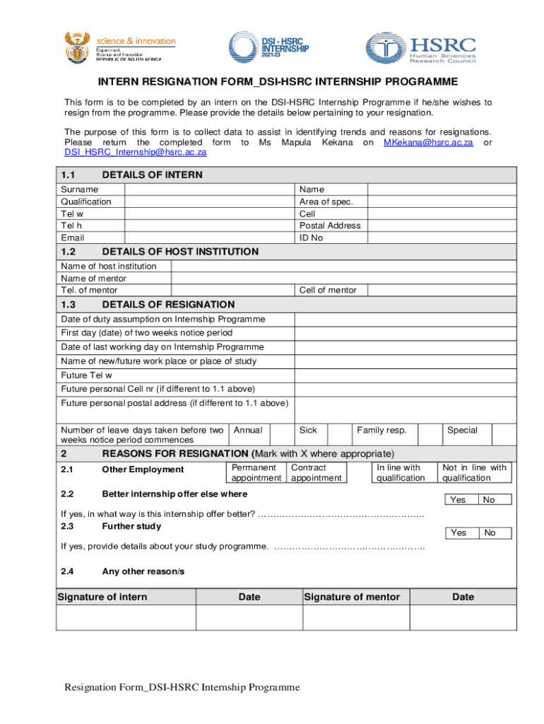 Fillable Online hsrc ac Internship Programme - UN Careers Fax Email ...