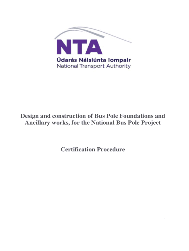 Fillable Online Design and construction of Bus Pole Foundations and ...