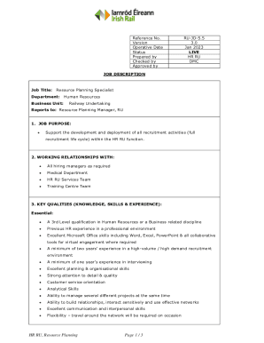 Fillable Online JOB DESCRIPTION AND SAFETY RESPONSIBILITY STATEMENT Fax ...