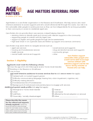 Fillable Online Age Matters Referral Form Fax Email Print - pdfFiller