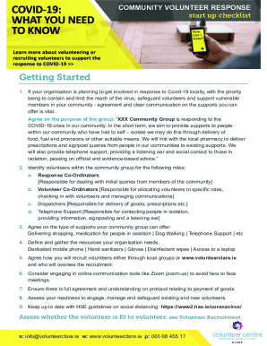 Fillable Online Community Response Startup Checklist Fax Email Print ...