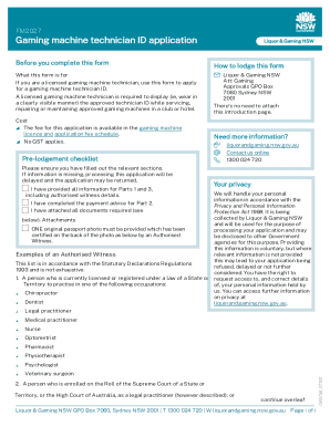 Fillable Online Apply for a gaming machine technician's licence ...