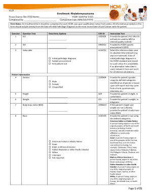 Fillable Online ocg cancer Enrollment: Rhabdomyosarcoma Page 1 of 21 ...