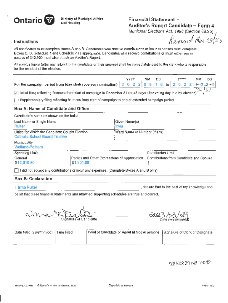 Fillable Online Ontario Ministry of Municipal Affairs and Housing Financial ... Fax Email Print ...