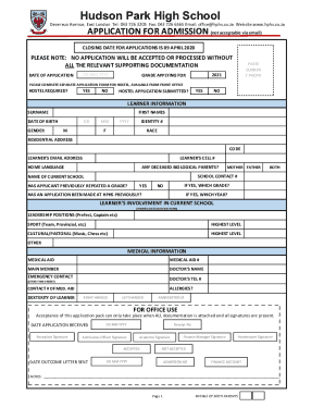 Fillable Online HPHS Application Form.xlsx Fax Email Print - pdfFiller