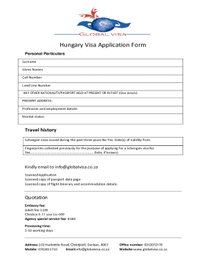Fillable Online Hungary Visa Application Form Fax Email Print - pdfFiller