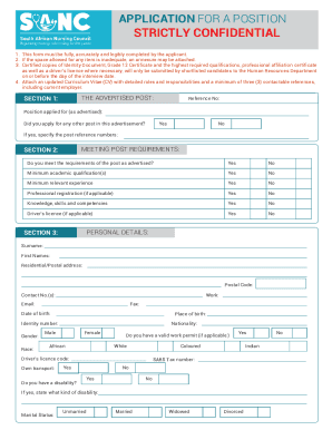 Fillable Online SANC Employment Application Form Fax Email Print ...