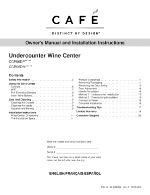 Completable En línea Installation Instructions Built-In Wine Coolers ...