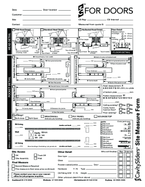 Fillable Online Site Measure Form - CS For Doors Fax Email Print ...