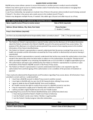 Fillable Online How to request MyChart Proxy Access Fax Email Print ...