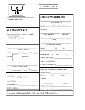 Fillable Online tla breeding certificate Fax Email Print - pdfFiller