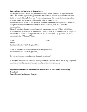 Fillable Online Petition Form for Discipline or Impeachment Fax Email ...