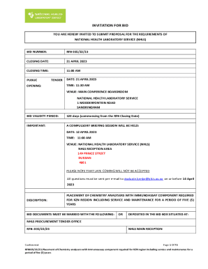 Fillable Online VENUE: NATIONAL HEALTH LABORATORY SERVICE (NHLS) Fax ...