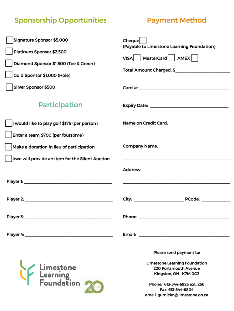 Fillable Online Sandra Davison Golf sign-up Fax Email Print - pdfFiller