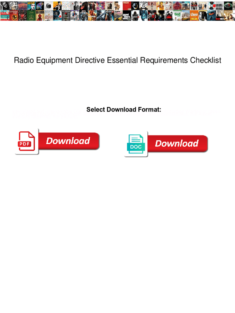 Fillable Online The Radio Equipment Directive and the Simplified EU ...