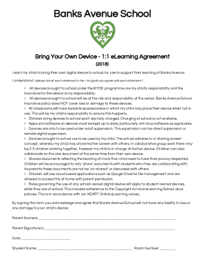 Fillable Online Bring Your Own Device - 1:1 eLearning Agreement Fax Email Print - pdfFiller