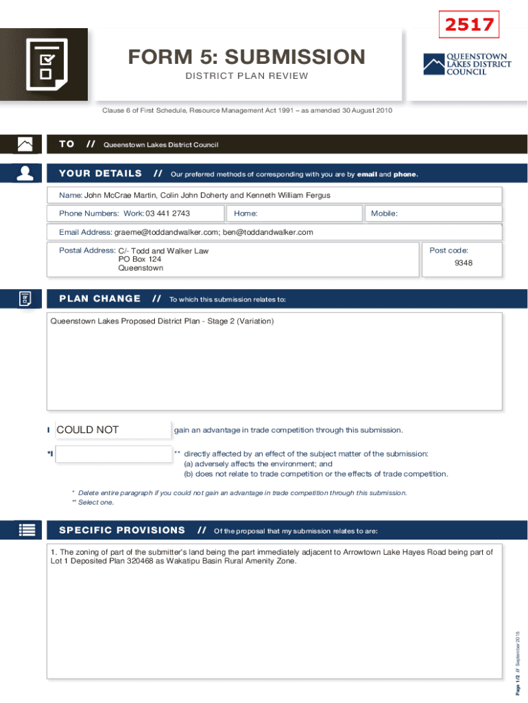 Fillable Online FORM 5: SUBMISSION Fax Email Print - pdfFiller