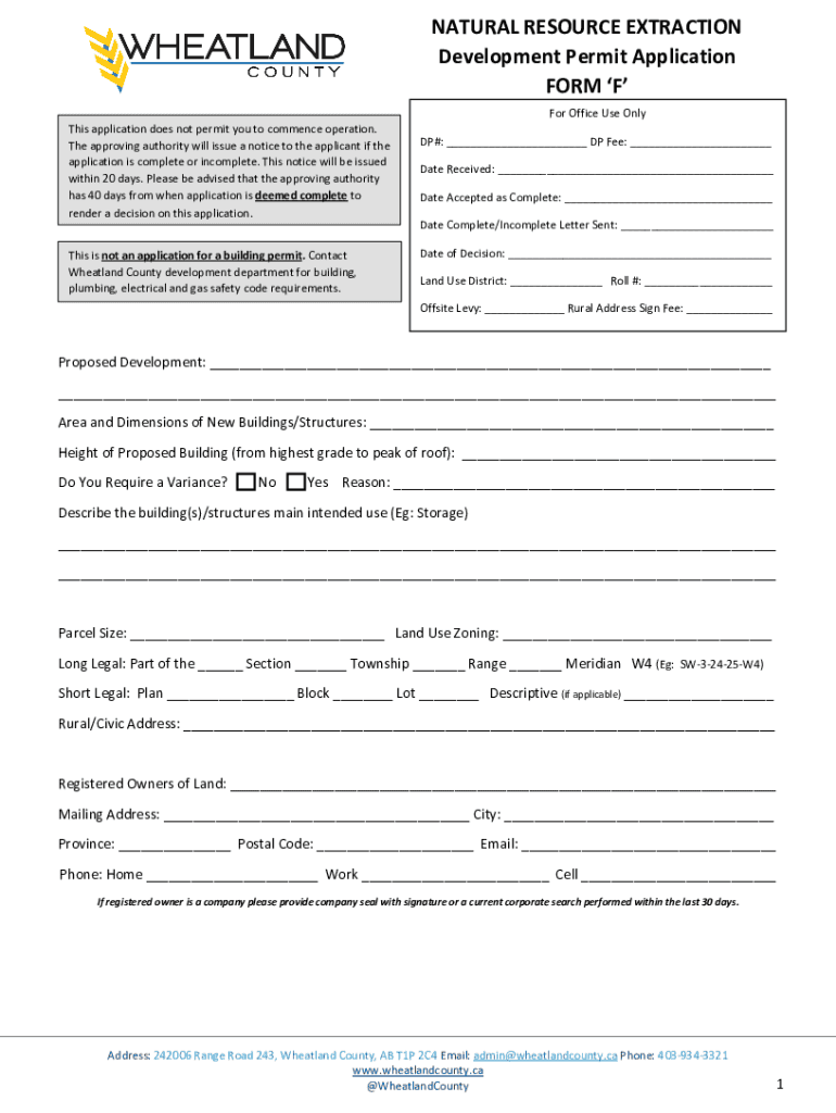 Fillable Online Form-F-Natural-Resource-Extraction- ... Fax Email Print ...