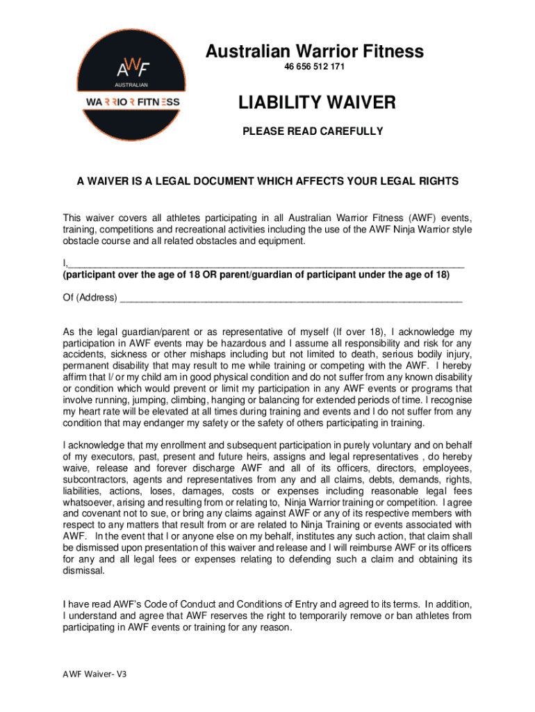 Fillable Online Creating a Sports and Fitness Waiver Form Fax Email ...