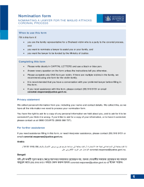 Fillable Online 1 Nomination form Fax Email Print - pdfFiller