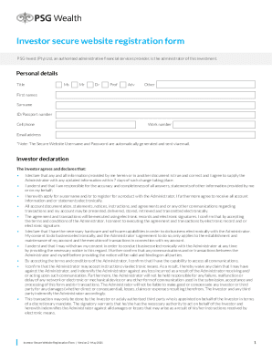 Fillable Online Investor secure website registration form Fax Email ...