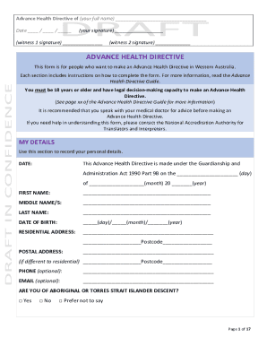 Fillable Online Mental Health Advance Directives -Form Fax Email Print ...