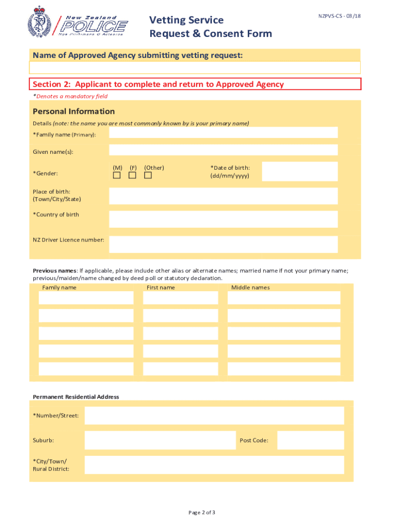 Fillable Online Vetting Control API - vetting service request message ...