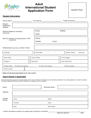 Fillable Online Boarding Application Form Student Information Family ...